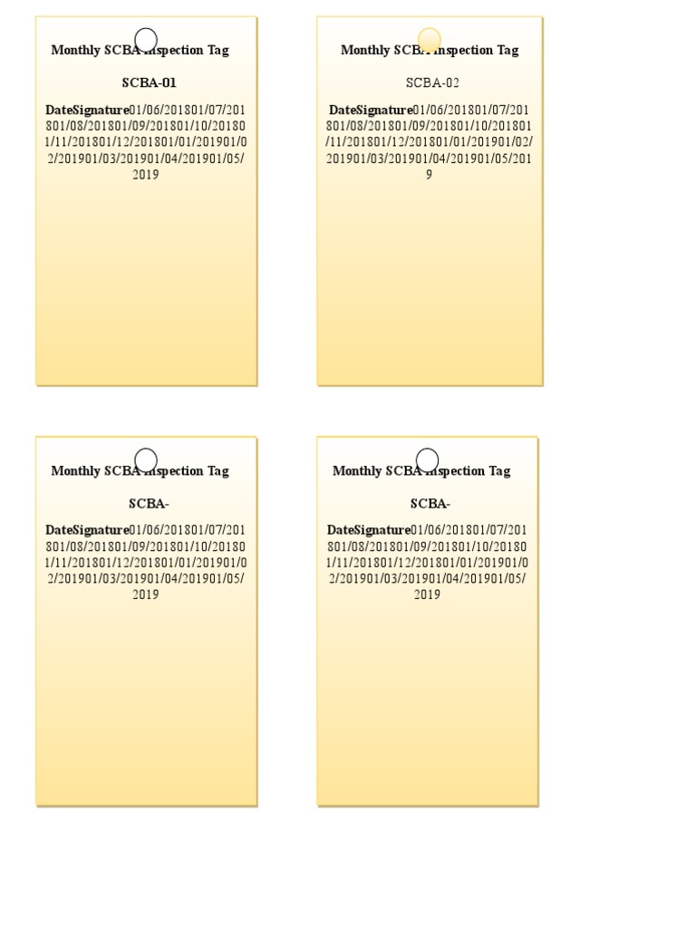 SCBA Tag | PDF | Finance & Money Management