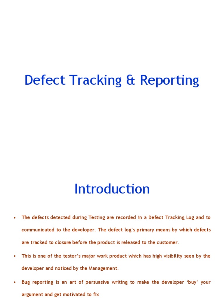 Defect Tracking & Reporting | PDF | Software Bug | Software Engineering