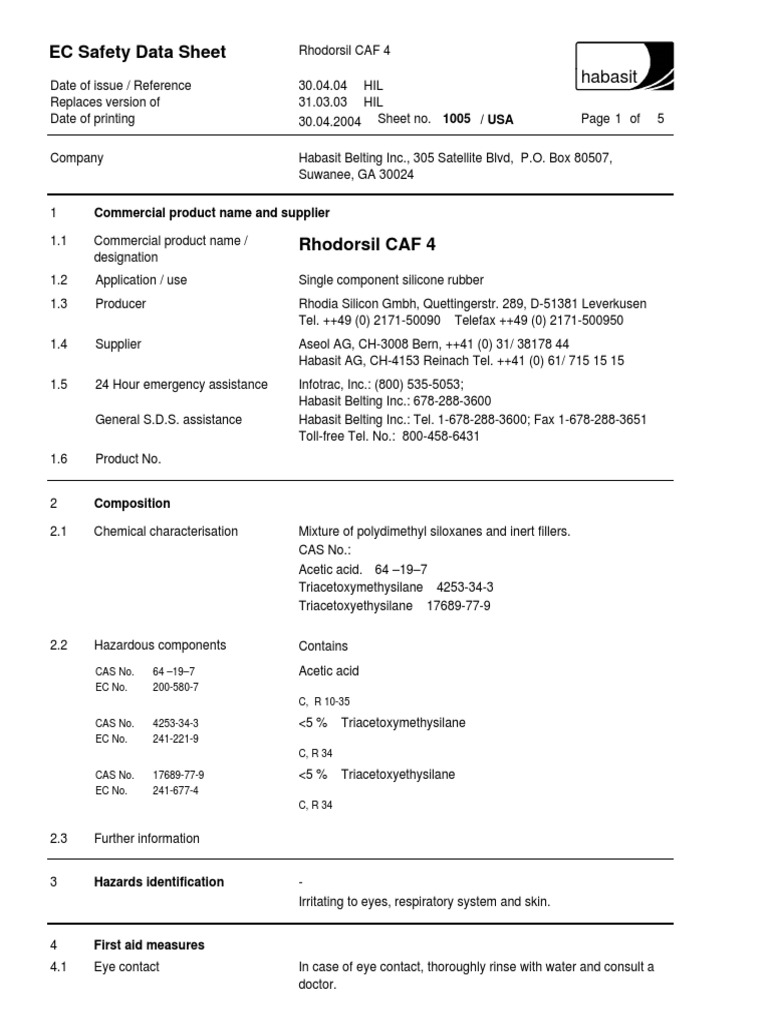 HE601751106_Rhodorsil CAF 4 | PDF | Firefighting | Materials