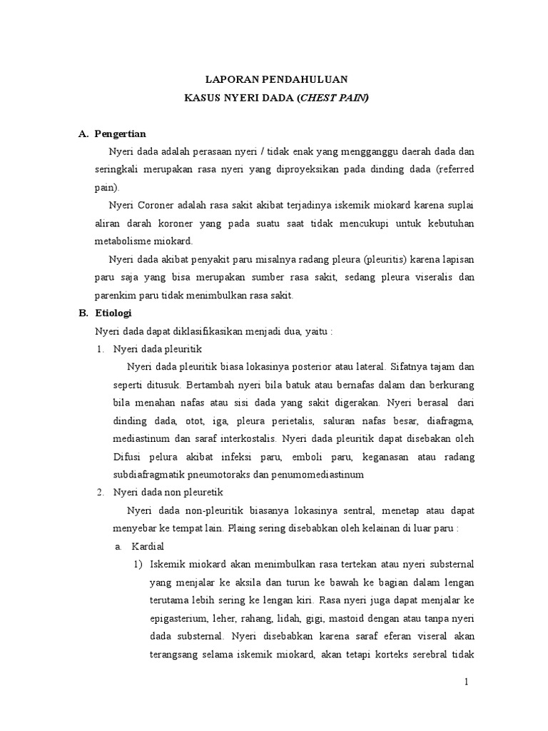 PDF Asuhan Keperawatan Gadar Dengan Chest Pain PDF Compress 2 | PDF