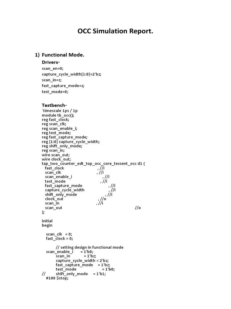 OCC Simulation Report | PDF