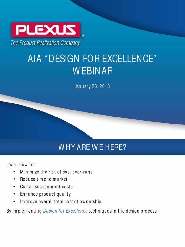 Design For Excellence Webinar Slides 012313 | Download Free PDF ...