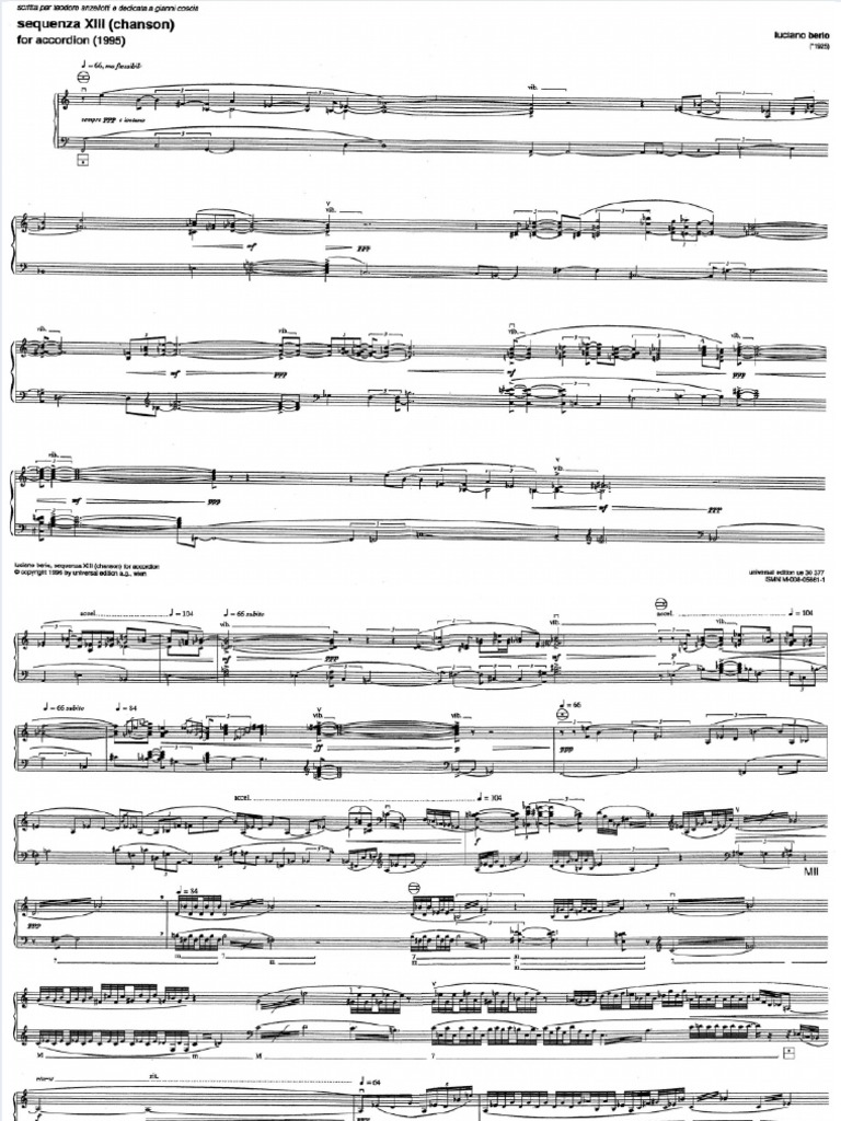 Dokumen - Tips - Berio Sequenza Xiii | PDF