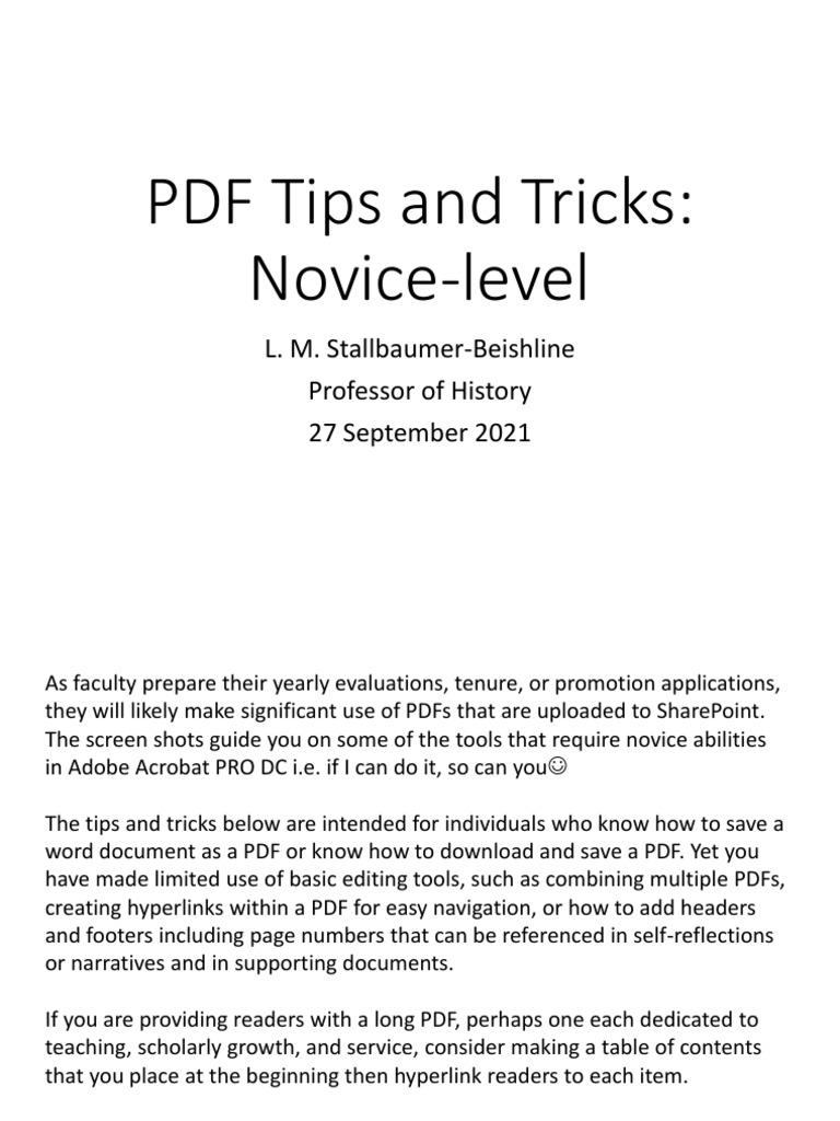 PDF Tips and Tricks | PDF | Hyperlink | Software Engineering PDF Tips and Tricks | PDF | Hyperlink | Software Engineering