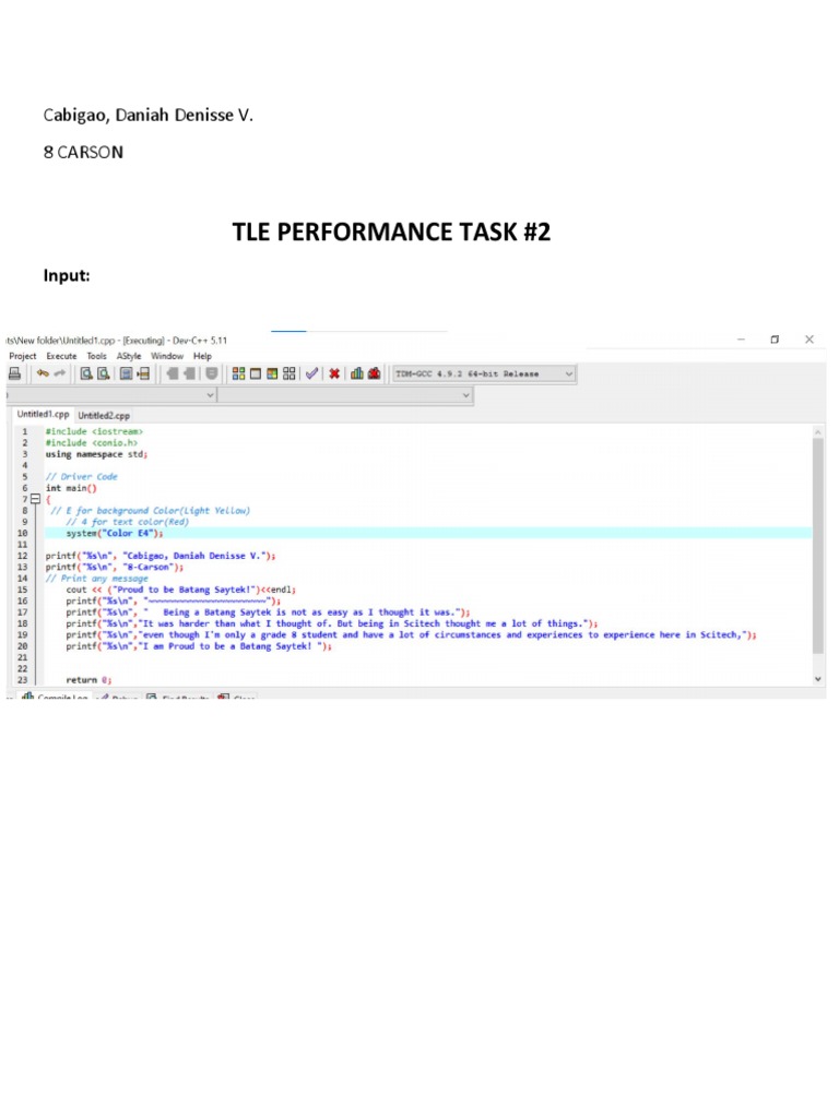 TLE Performance Task #2 | PDF