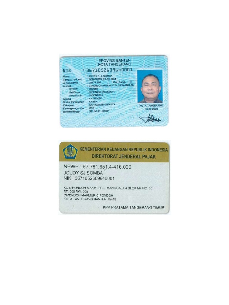 KTP NPWP Pak Joudy | PDF