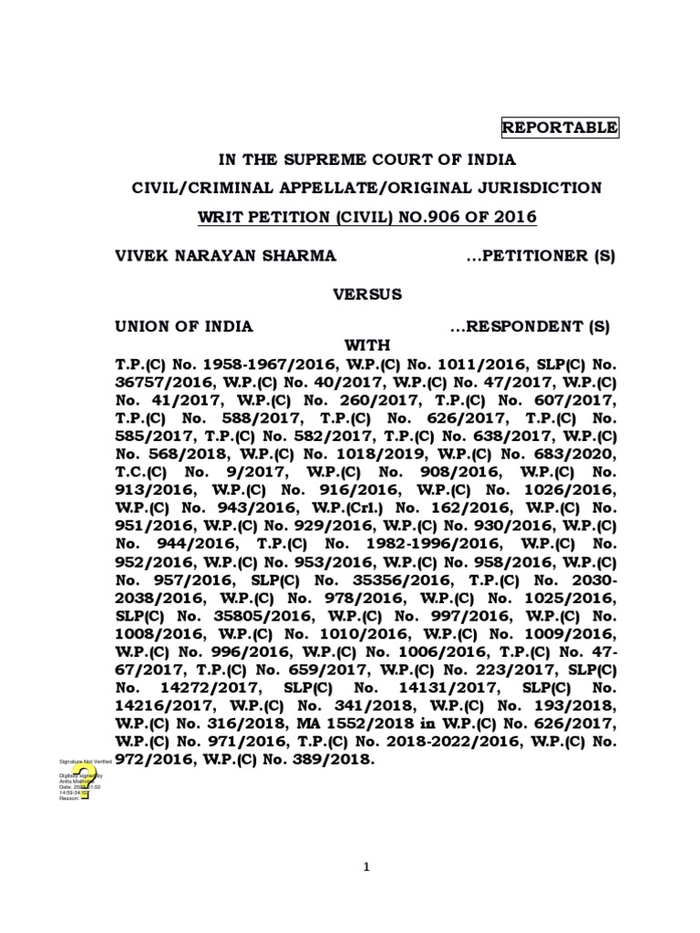 Demonetisation Judgment | PDF | Reserve Bank Of India | Legal Tender