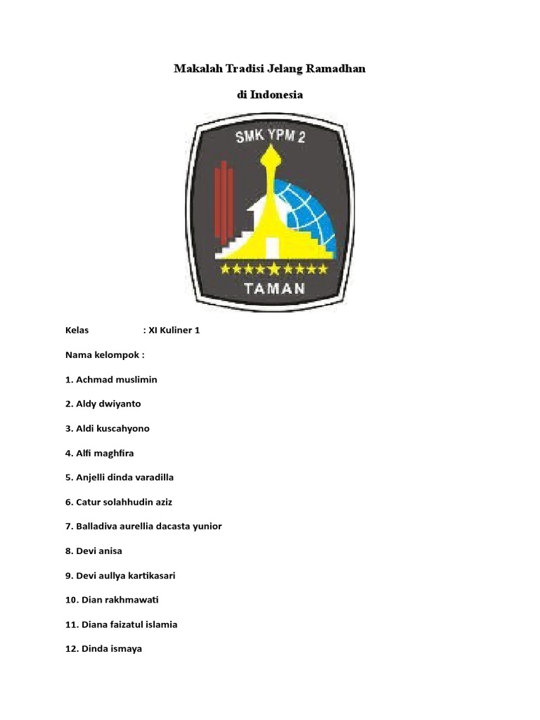 Makalah Tradisi Jelang Ramadhan | PDF