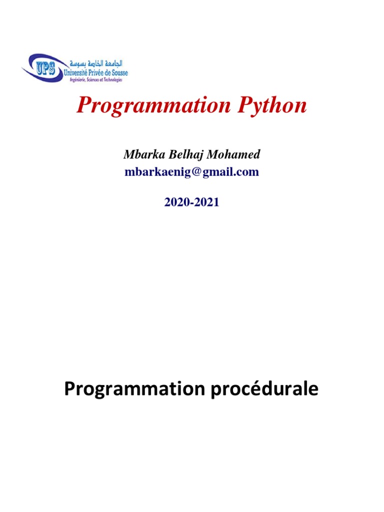 Chapitre 1 Python | PDF | Programmation informatique | Variable (informatique)