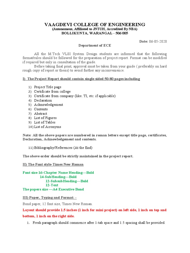 Mtech Project Format-2020 - Ece, Vce | PDF | Field Programmable Gate Array | Computing