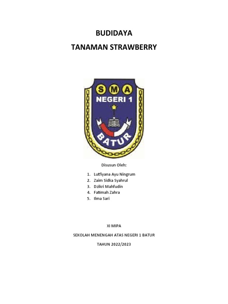 Budidaya Tanaman Strawberry Pkwu | PDF