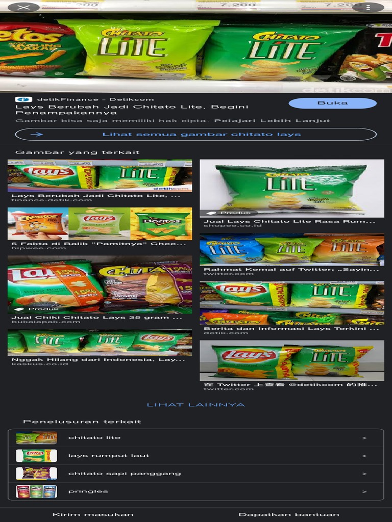 Lays Jadi Chitato Lite: Penampakan Baru | PDF