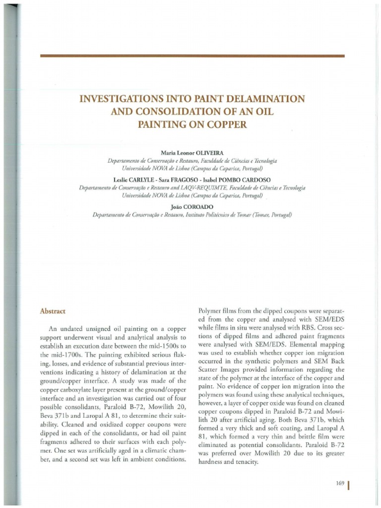 Oliveira Investigations Into Paint Delamination A Consolidation | PDF