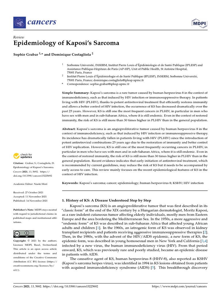 Kaposi Sarcoma | Download Free PDF | Hiv/Aids | Medical Specialties