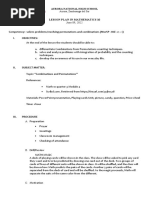 Lesson Plan in Permutation and Combination | PDF | Lesson Plan ...