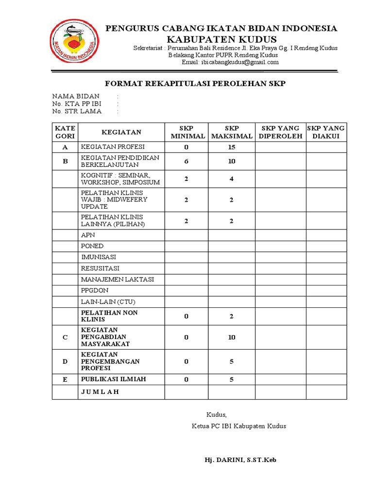 Format Rekap SKP | PDF