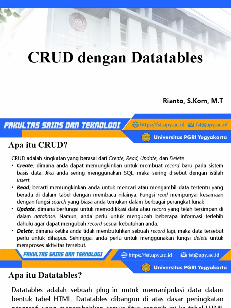 08 CRUD Dengan Datatables | PDF