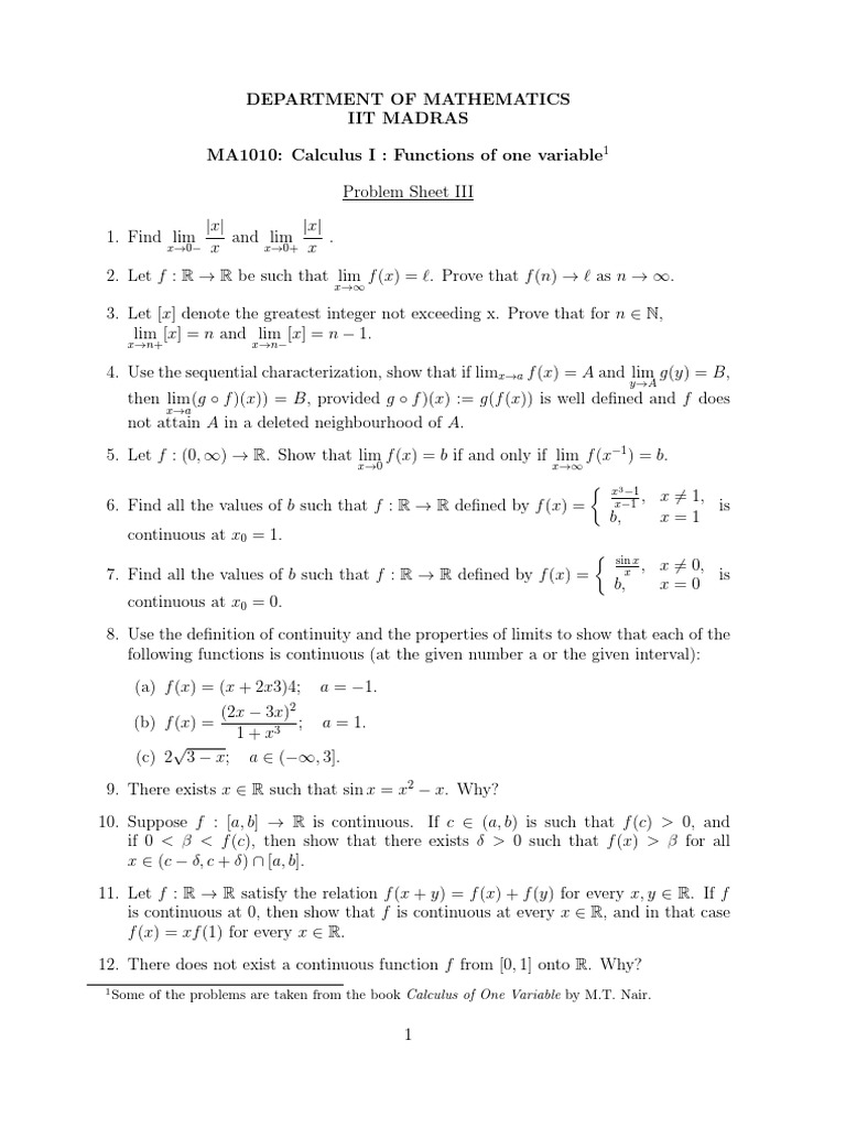 Ma1010 2014 PS 3 | PDF | Monotonic Function | Function (Mathematics)