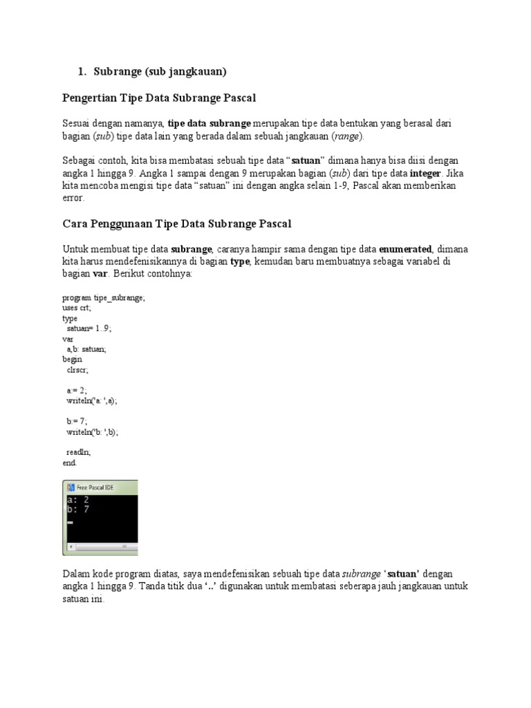 Materi Sub Jangkauan, Enumerasi, Set Dan String | PDF