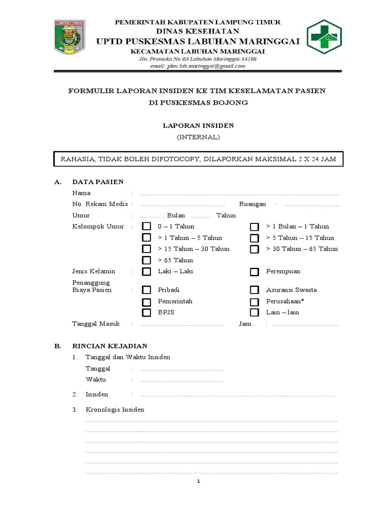 Form Pelaporan IKP PKM-LBM (AutoRecovered) | PDF