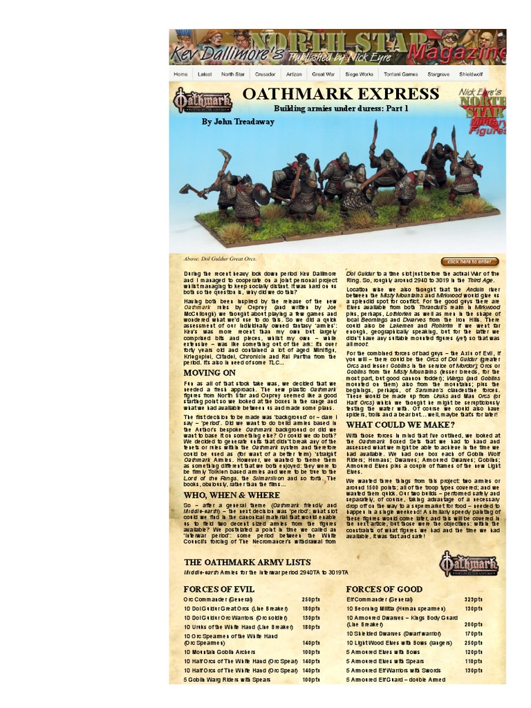 Oathmark Express Fast Painting Lord of The Rings Armies For Oathmark | PDF | Dwarf (Middle Earth ...
