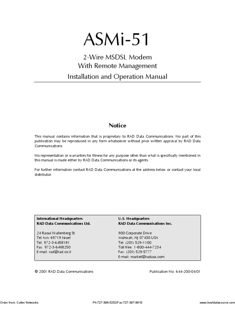 ASMI 51 Manual | PDF | Electrical Connector | Modem