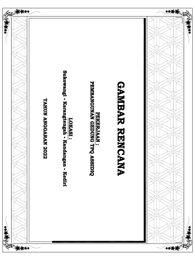 Gambar Rencana Pembangunan Gedung TPQ Assidiq 2022 Mmu | PDF