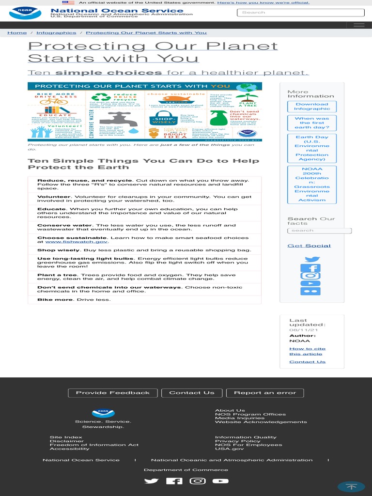 Protecting Our Planet Starts With You | PDF | Climate Change | National ...