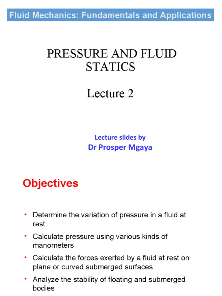 Lecture No - 2 Pressure | PDF