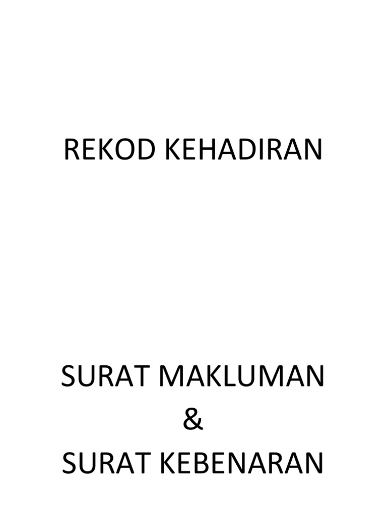 Rekod Kehadiran | PDF