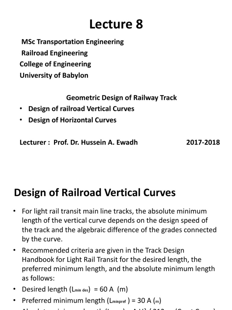 Design of Railroad Horizontal Vertical Curves | PDF | Rail Transport ...