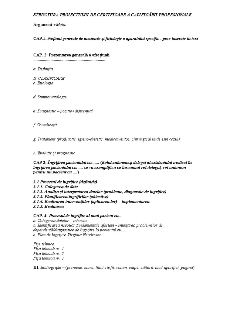 Structura Proiectului de Certificare A Calificării Profesionale 2023 | PDF