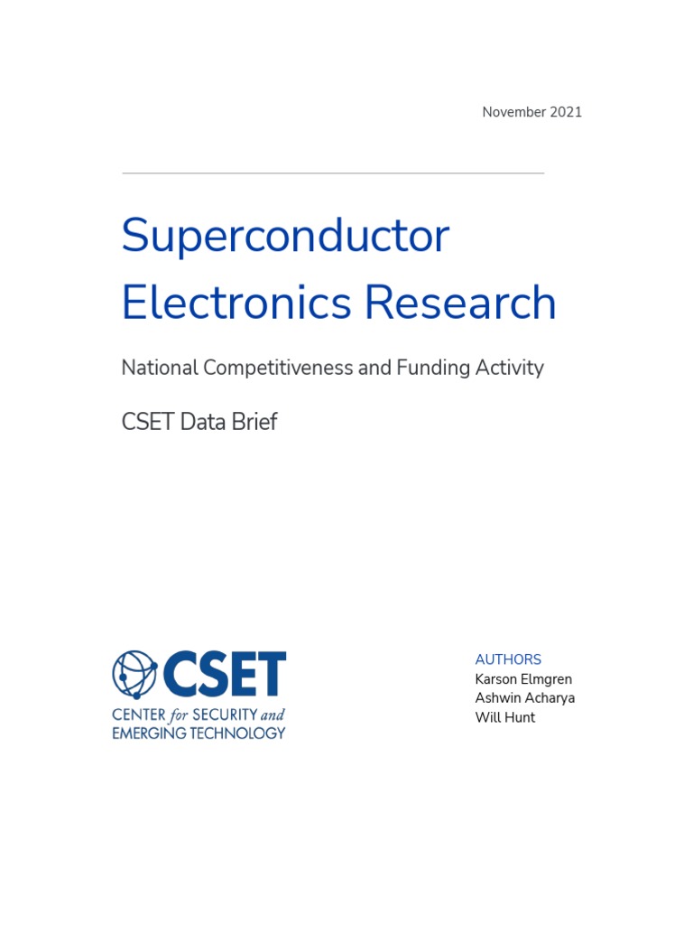 CSET Superconductor Electronics Research | PDF | Superconductivity ...