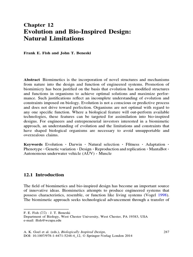 Evolution and Bio-Inspired Design: Natural Limitations | PDF | Natural ...