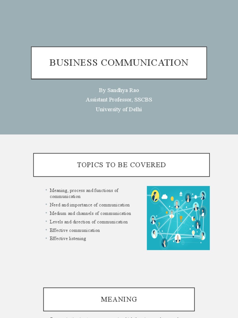 Business Communication UNIT 1 | PDF | Communication | Nonverbal Communication