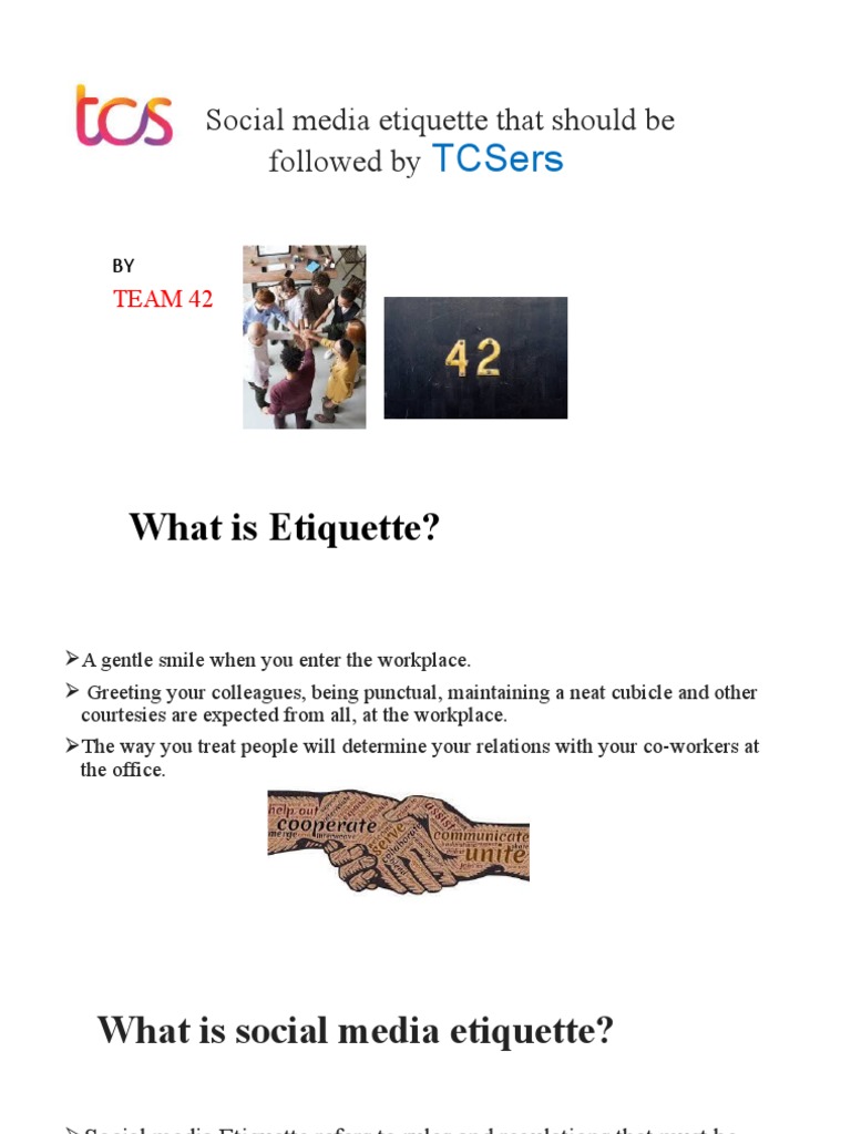 TCS Social Media Etiquette Guide | PDF