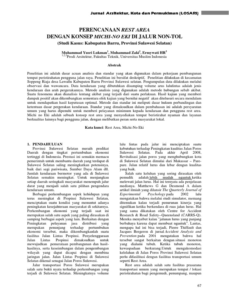 Perencanaan Rest Area Dengan Konsep Mich c074fc01 | PDF
