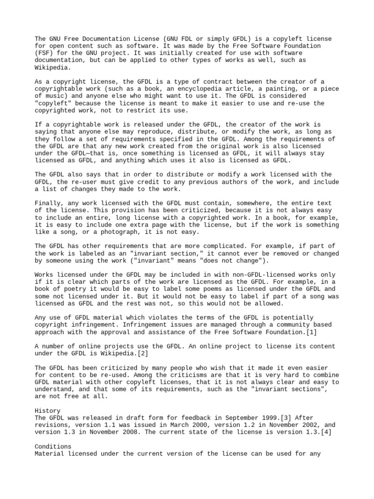 GNU Free Documentation License | PDF | Free Content | Freedom Of ...