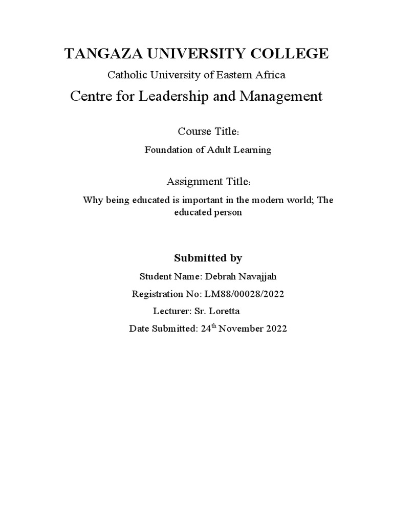 Essay On The Educated Person | PDF | Learning | Cognition