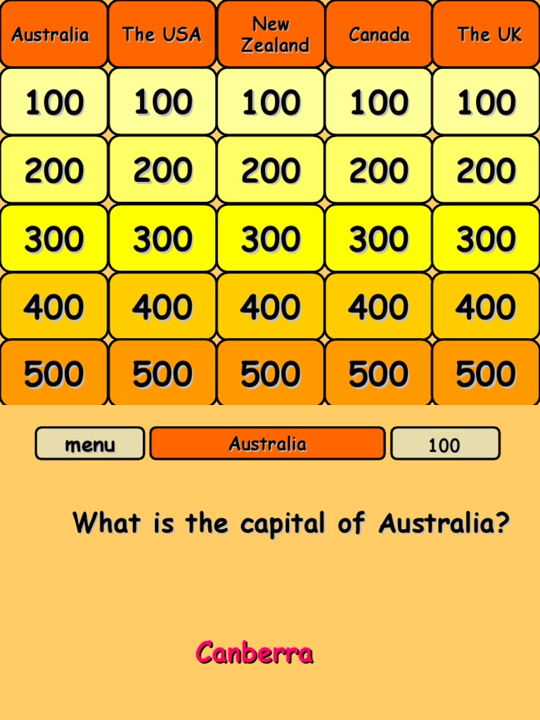Geography Quiz: Capitals and Facts | PDF | Australia | United Kingdom