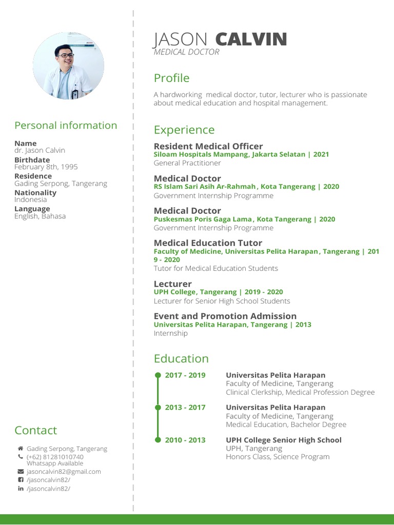 Dr. Jason Calvin: Medical Profile | PDF | Medical School | Doctor Of ...