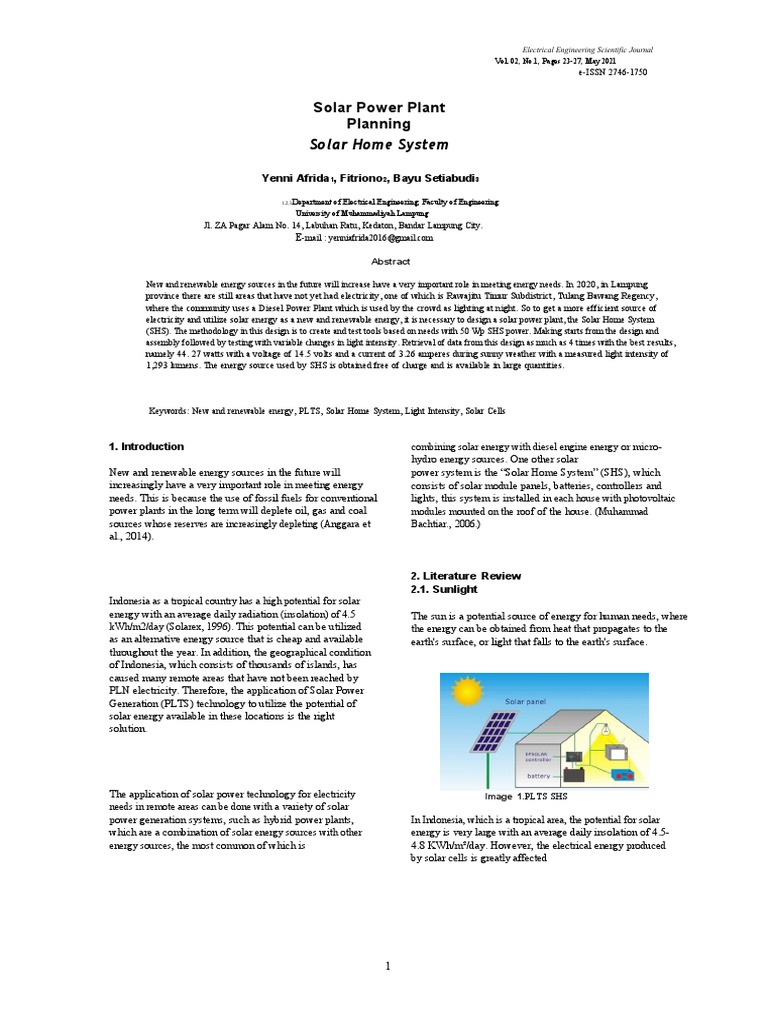 Design and Testing of a 50 Wp Solar Home System for Rural ...