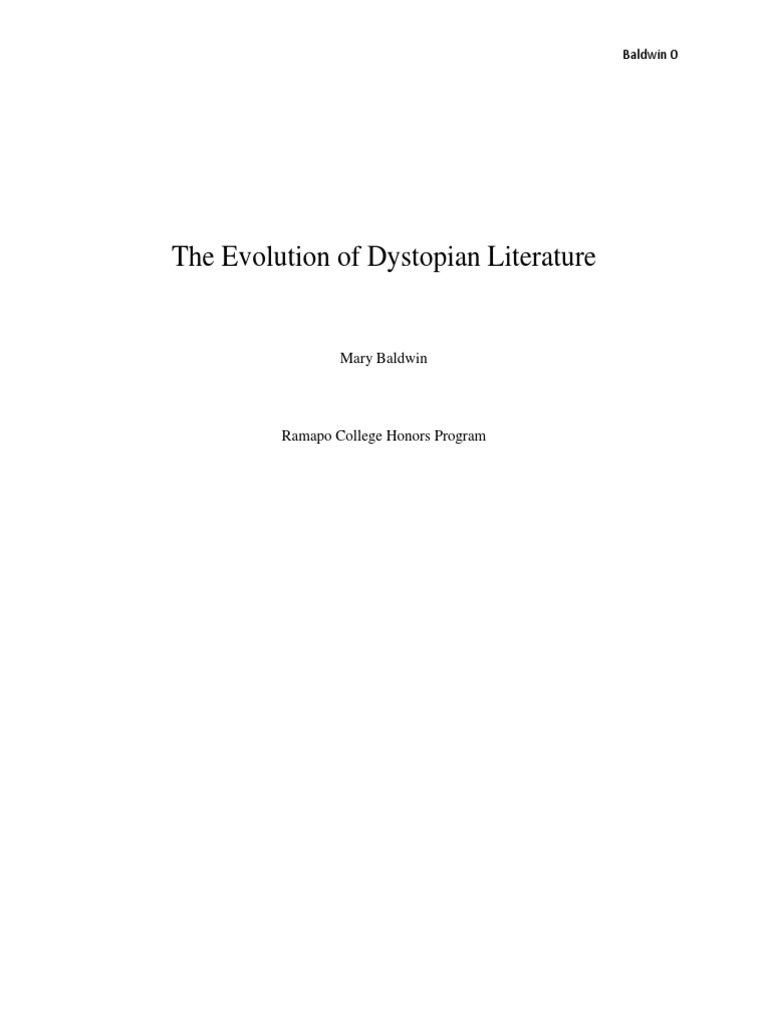 Evolution of Dystopian Literature | PDF | Dystopia | Utopian And ...