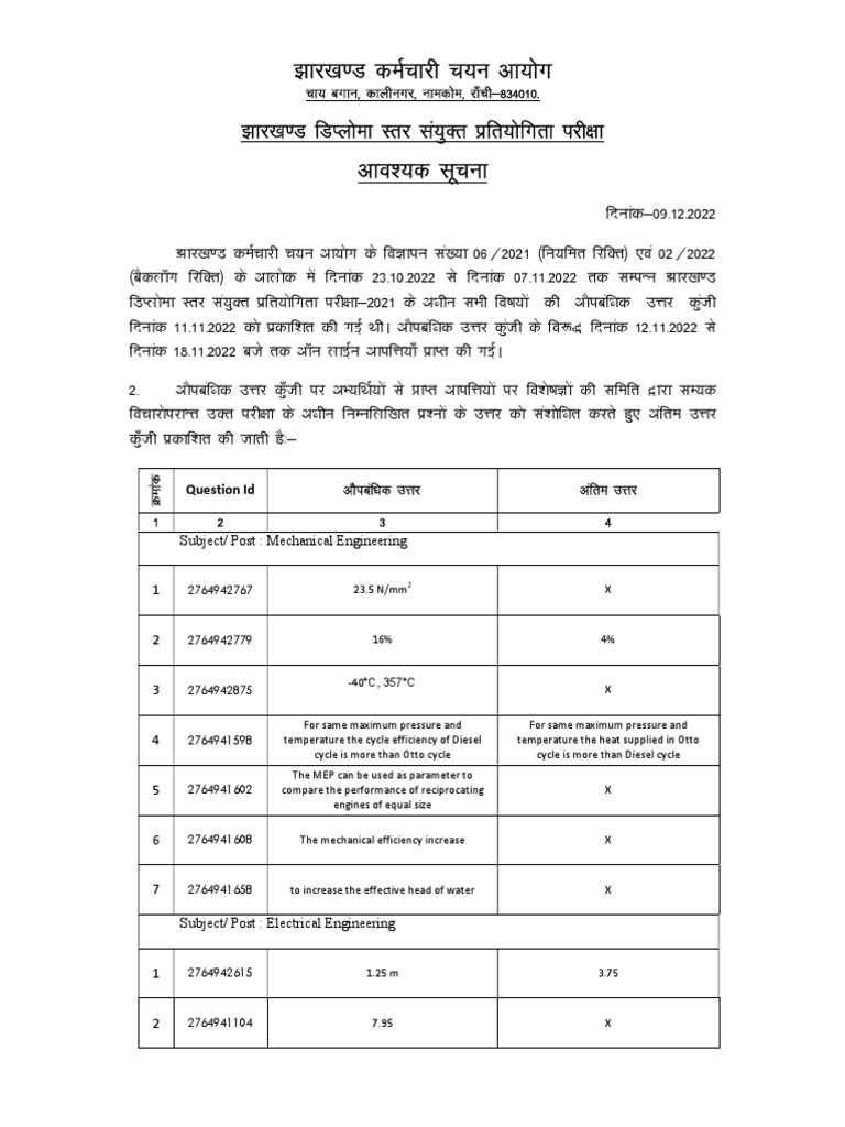 Notice - Final Answer Key | PDF | Thermodynamics | Physical Chemistry