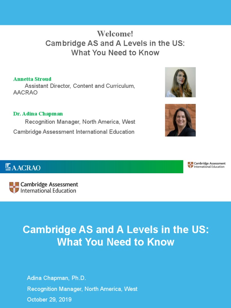 Cambridge Aacrao Presentation 10 19 - Final | PDF | Educational Stages ...