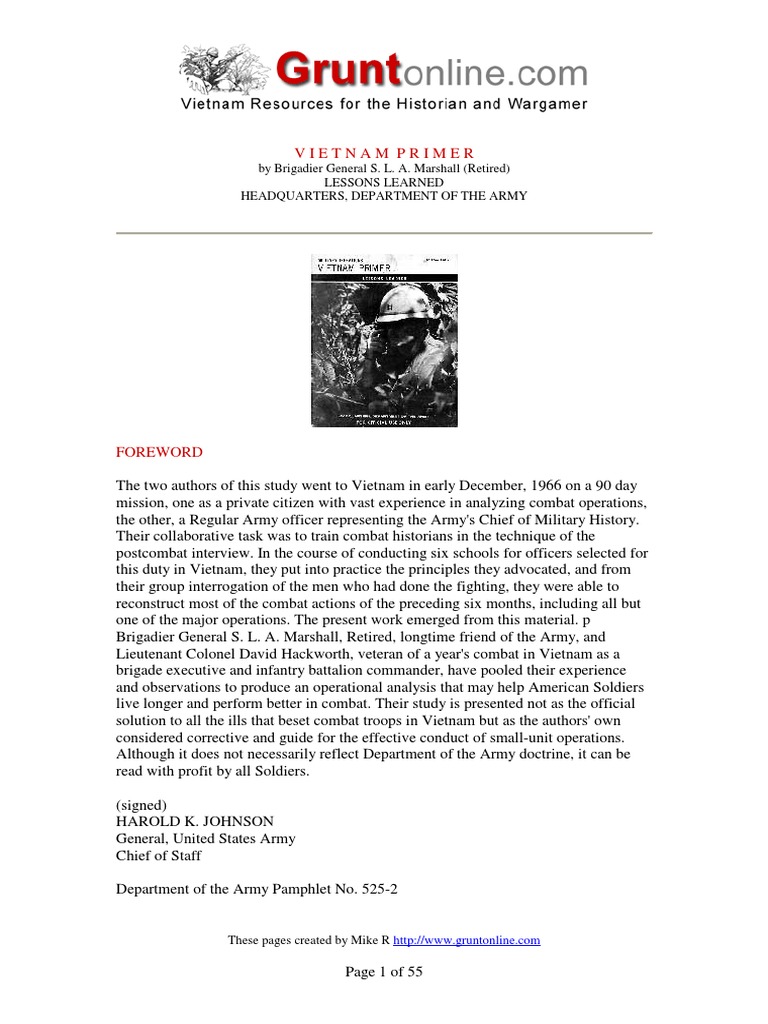 Vietnam Primer | PDF | Flanking Maneuver | Fortification