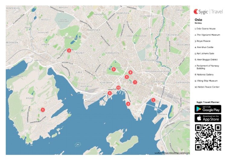 Oslo Printable Tourist Map 87130 | PDF