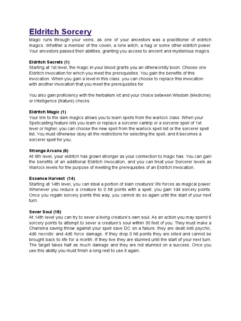 Eldritch Sorcery Sorcerer | PDF | Law