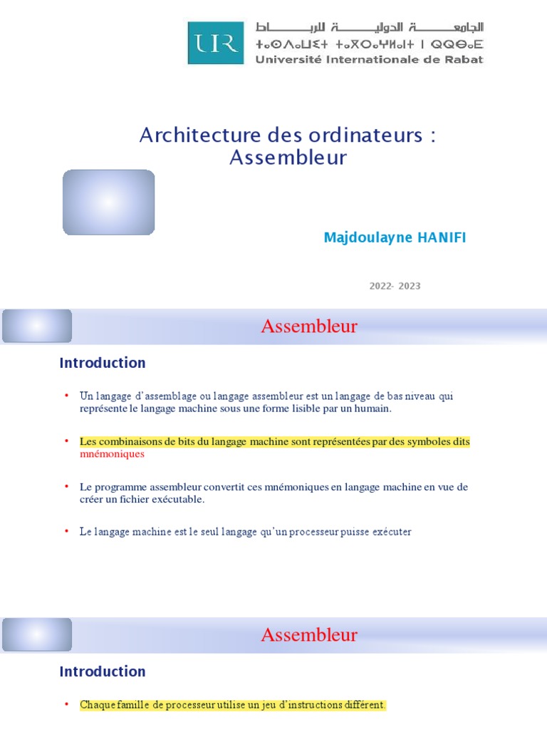 Chap 7 Archi | Download Free PDF | Assembleur | Processeur