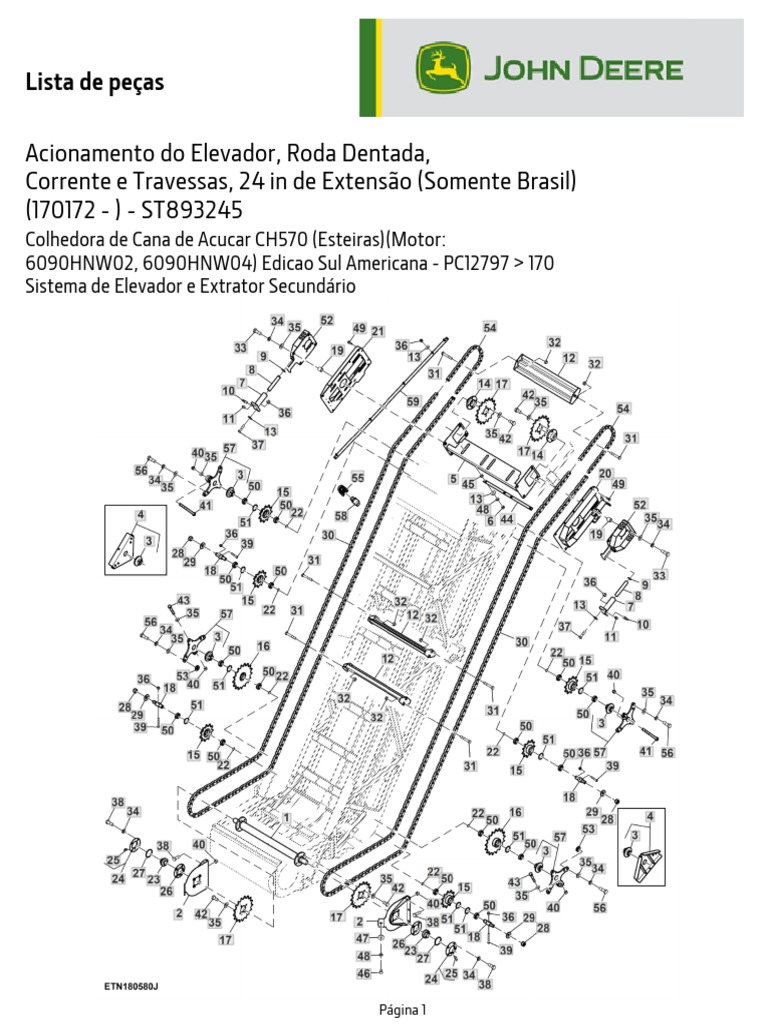 Sistema de Elevador e Extrator Secundário - Acionamento Do Elevador, Roda Dentada, Corrente e ...